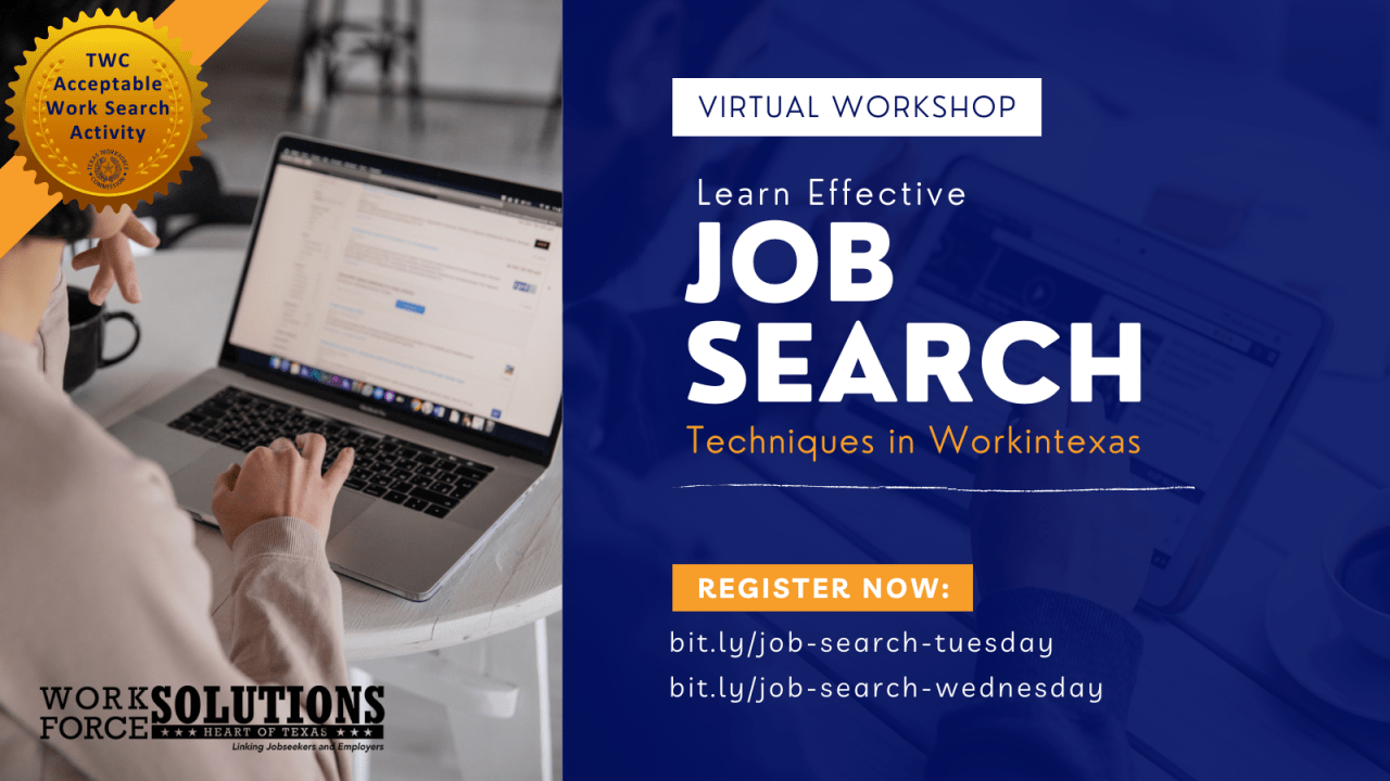Effective Job Search Techniques | Tuesday | Workforce Solutions for the ...